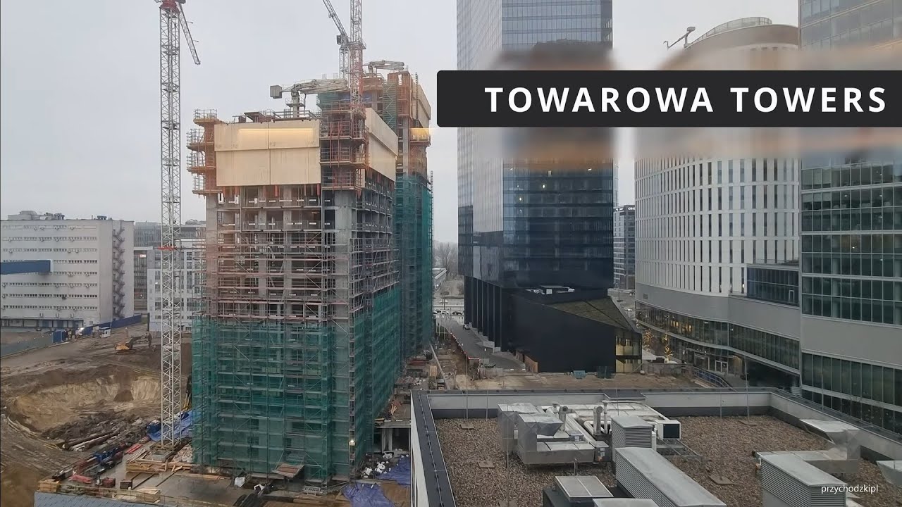 Warszawa / Warsaw Budowa wież Towarowa Towers / Construction of ...