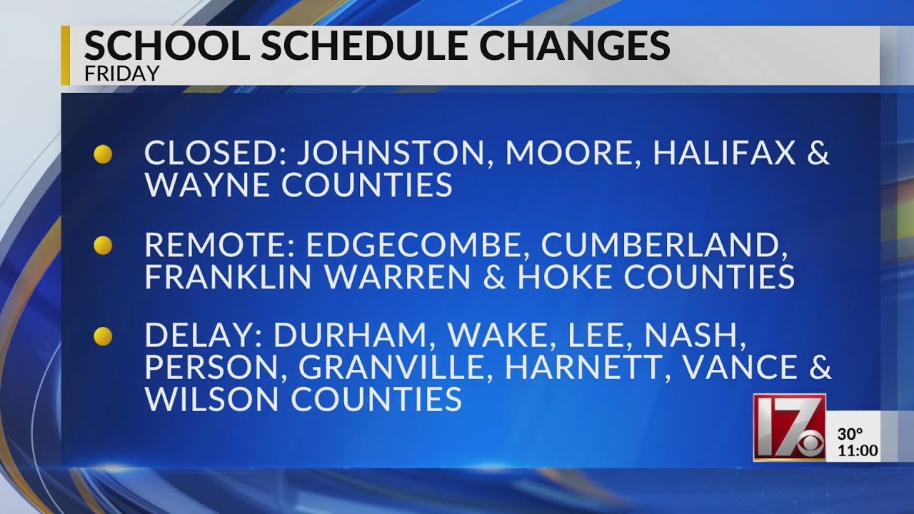 School schedule changes in central North Carolina - YouTube