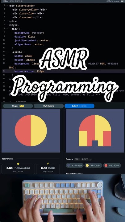 CSS Battle #237 ASMR Coding Keyboard Only #coding #asmr #cssbattle #aulaf75 #webdev #keyboard # ...