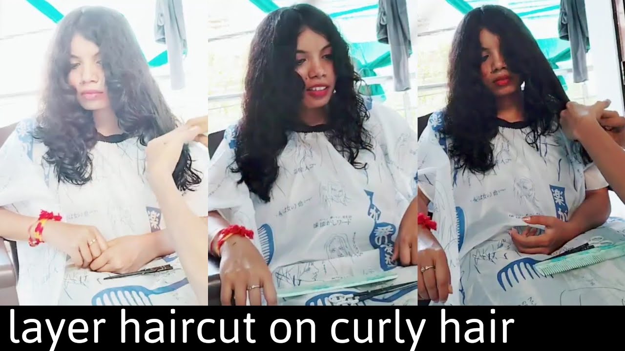 Curly Haircut | curly hair layer cutting | HOW TO CUT CURLY HAIR LAYERS ...