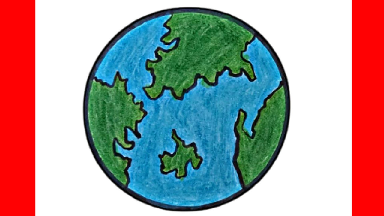 How to draw a easy Planet Earth | Drawing Easy Planet Earth | Planet ...