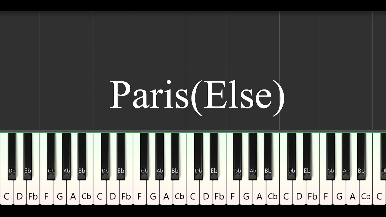 Paris (Else) Piano Tutorial - YouTube