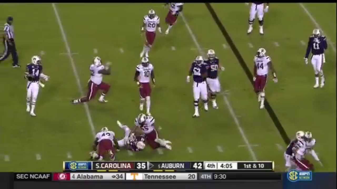 2014 USC at Auburn - Phillip Dukes Tackle for Loss - YouTube