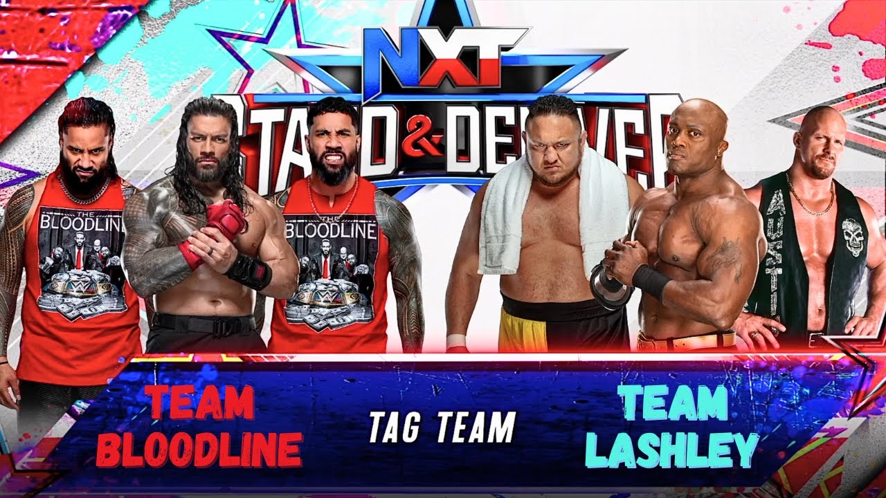 WWE 2K23 Roman Reigns Jimmy & Jey Usos vs Stone Cold Samoa Jae & Bobby ...