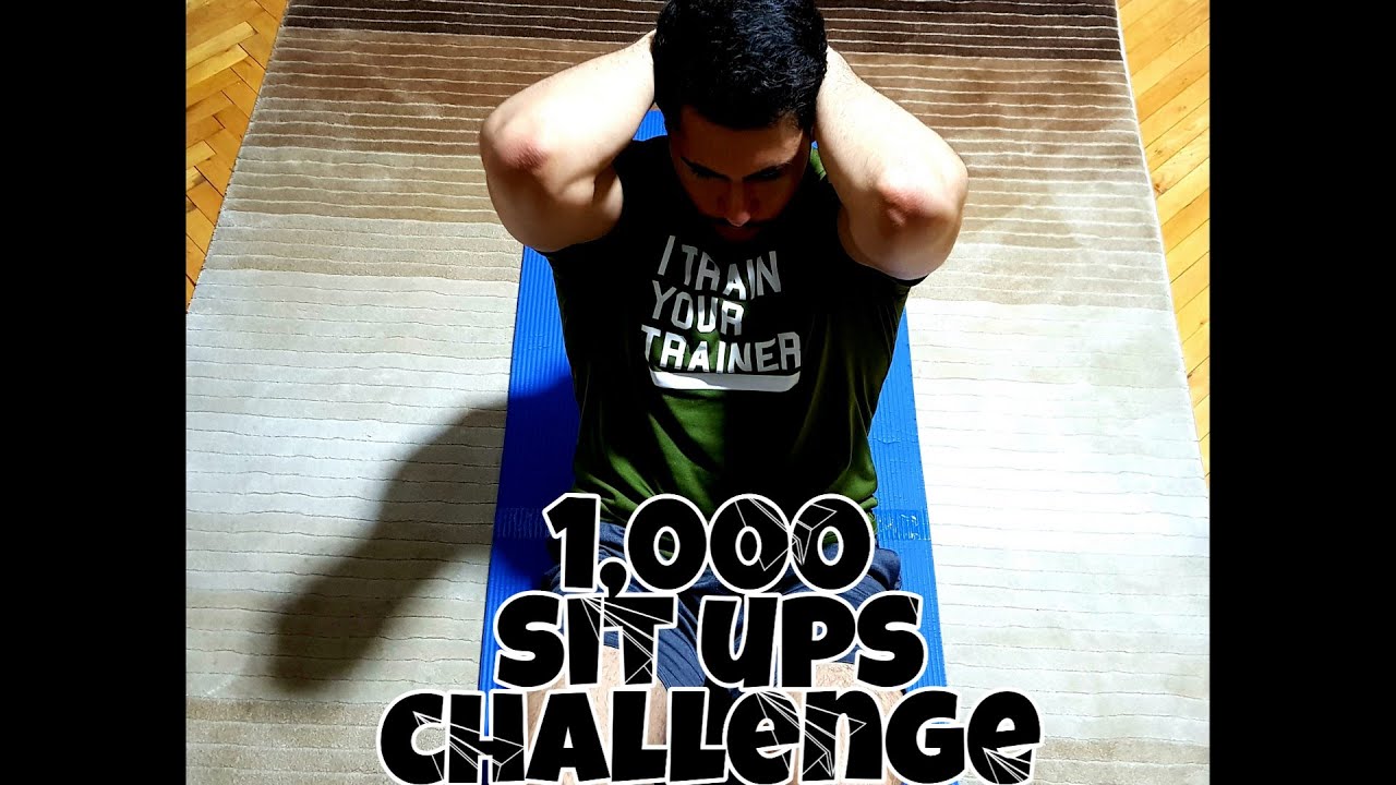 تحدي 1,000 تمرين بطن في 120 دقيقة فقط [sit ups challenge +1,000 ] - YouTube