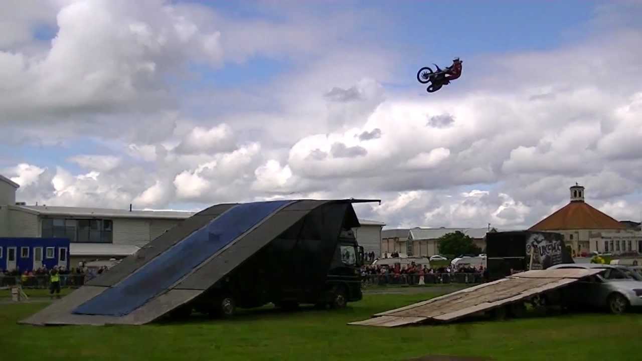 FMX Whip and Backflip in Realtime and Slow Motion at the Extreme Stunt ...