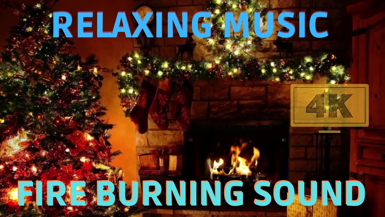 Fireplace with Calming Music and 🔥 Fire Burning Sound 4K - YouTube