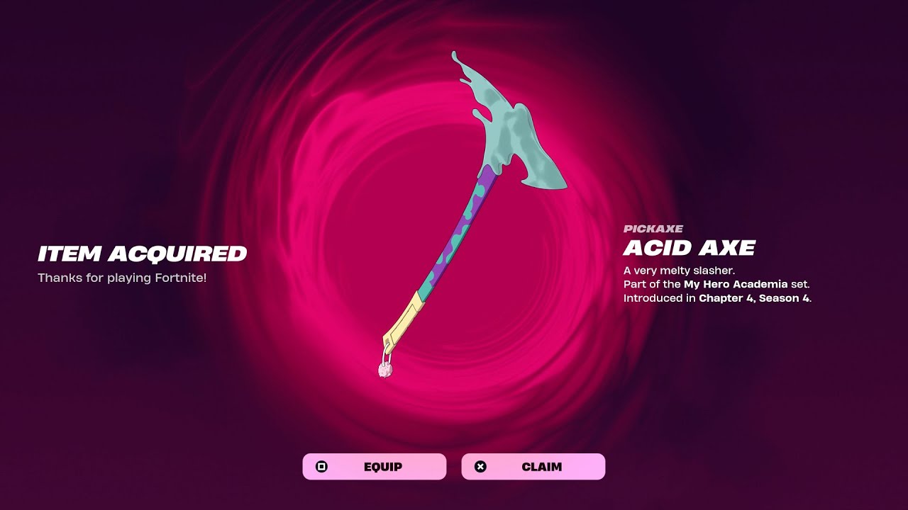 How To Get Acid Axe Pickaxe FREE In Fortnite! (Free Acid Axe Pickaxe ...