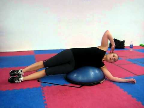 Bosu Ball Side Crunches - YouTube