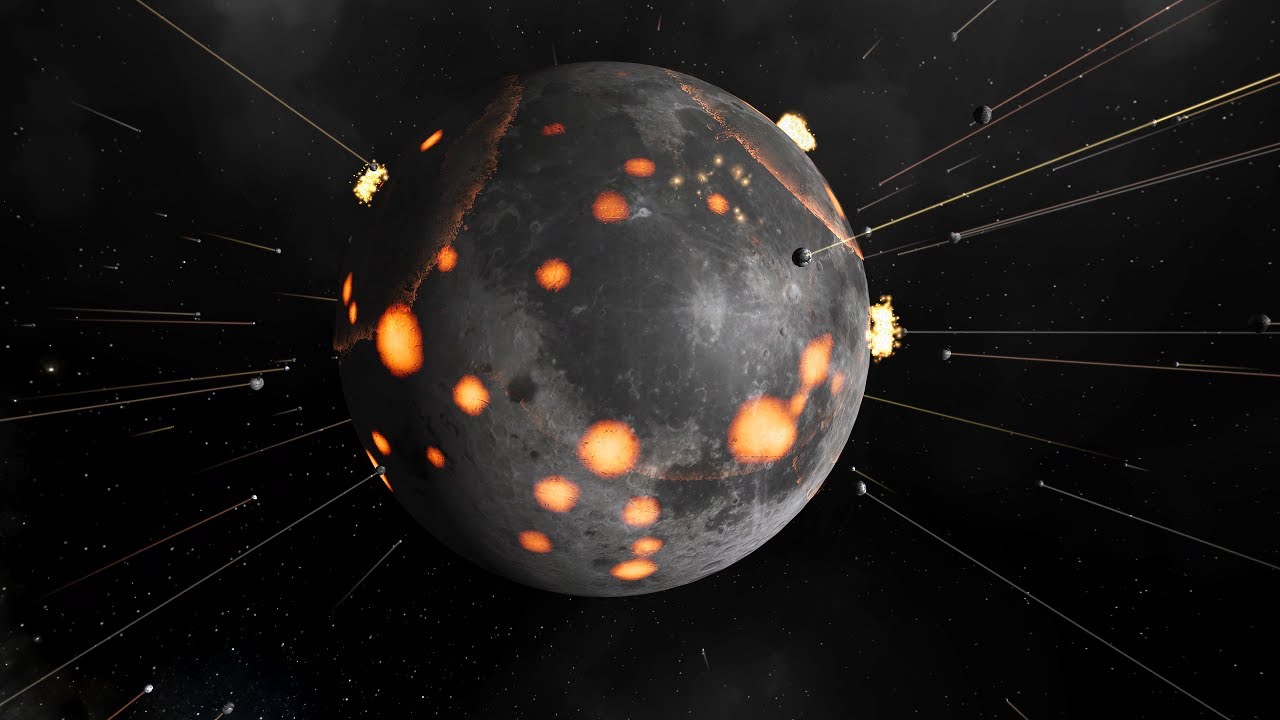 Every Asteroid Crashes into the Moon - Universe Sandbox - YouTube