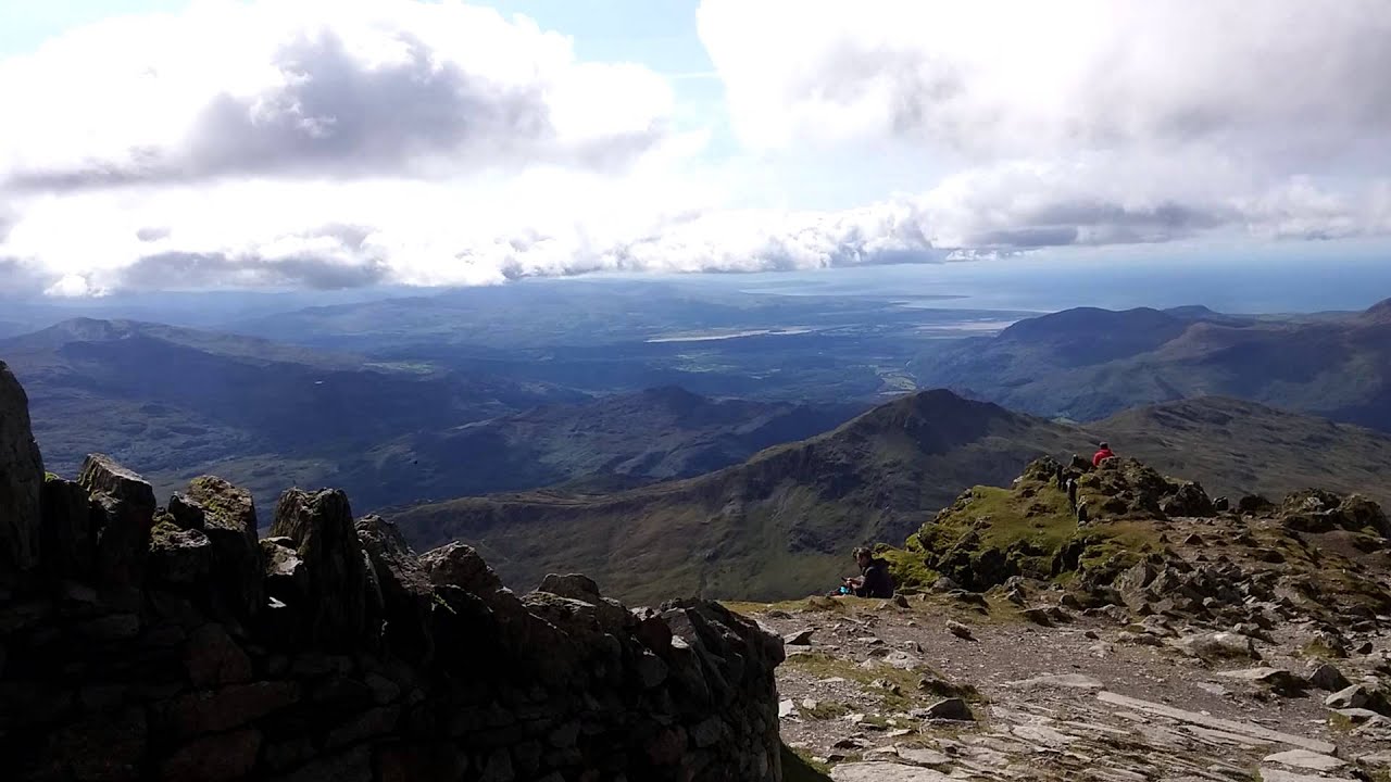Snowdon summit views on a sunny day - YouTube