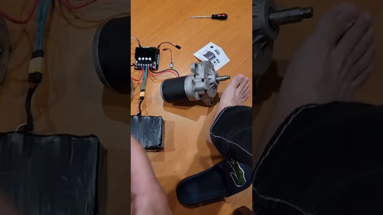 diy remote control lawn mower 24v 250w motor test run! - YouTube