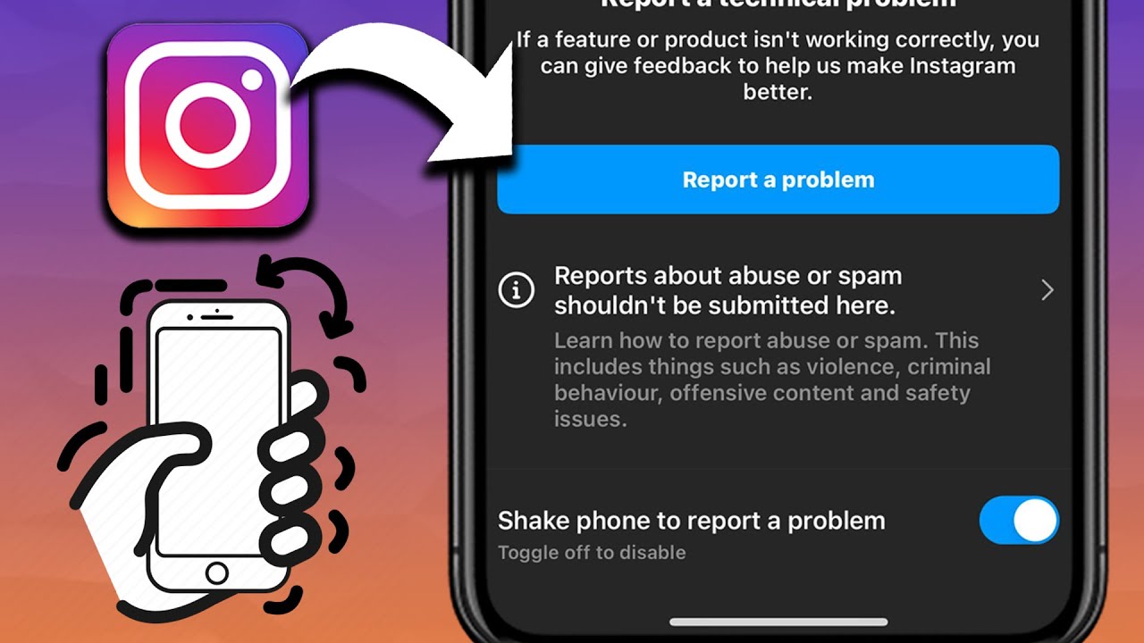 How To Shake Phone to Report a Problem on Instagram - YouTube
