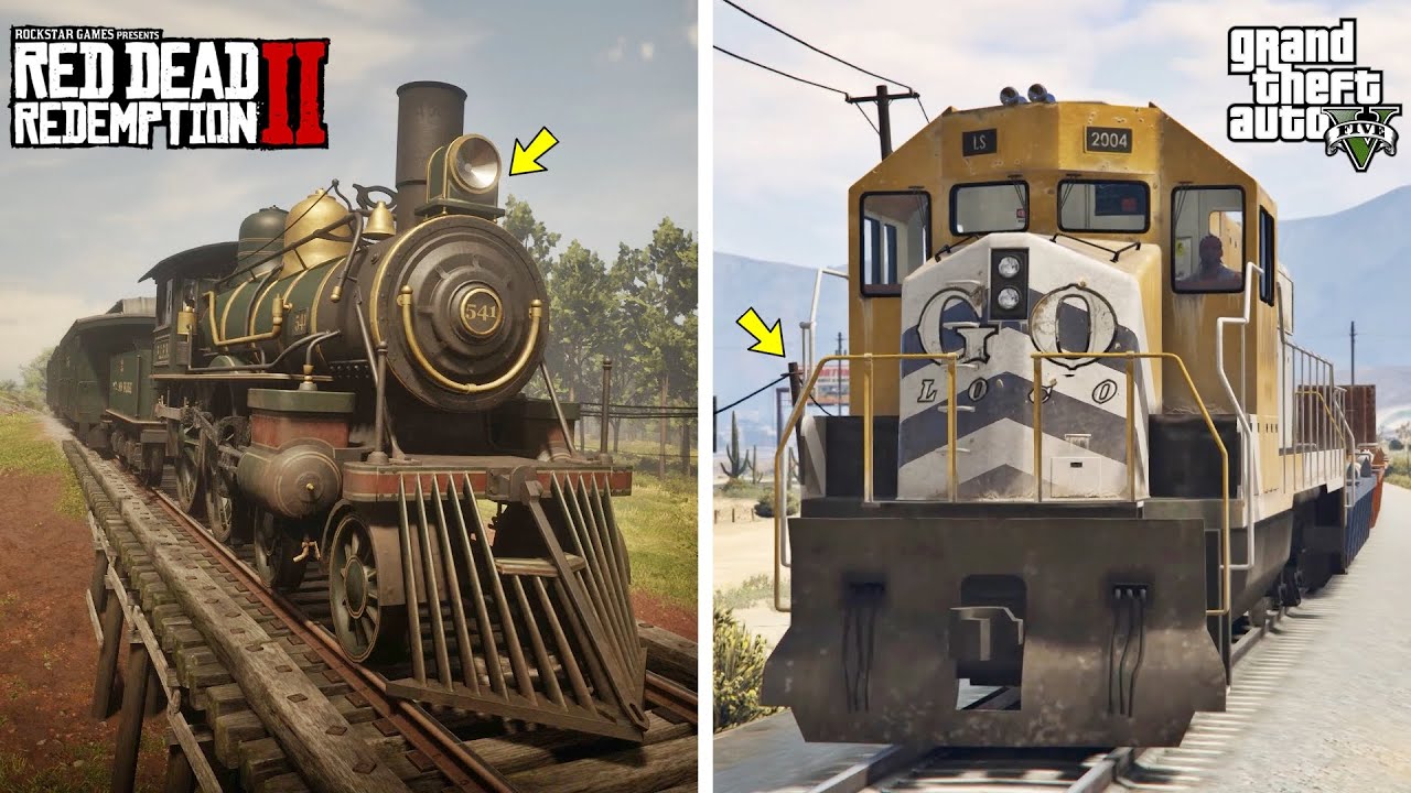 GTA 5 TRAIN VS RDR 2 TRAIN (CAN YOU STOP THE TRAIN?) | GTA 5 VS RDR 2 ...
