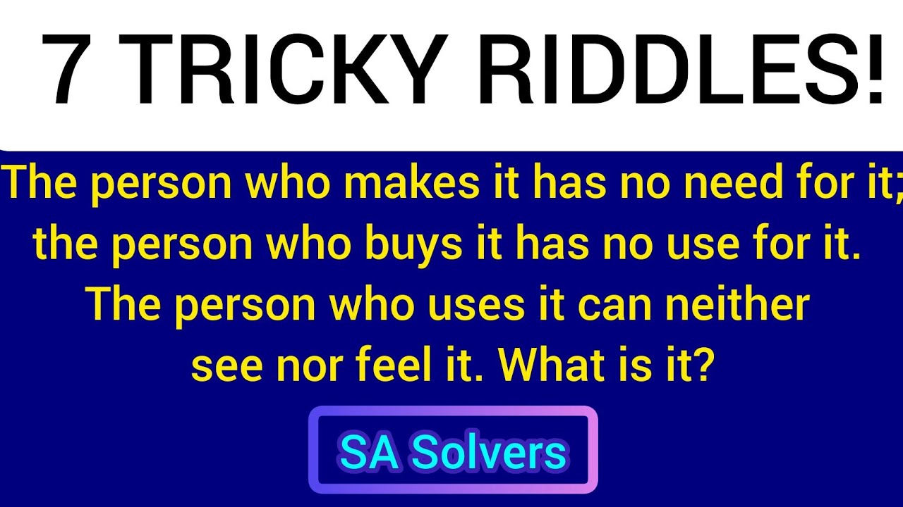 Here Are 7 Most Trickiest Riddles Of All TIME! Can You Solve Them All ...