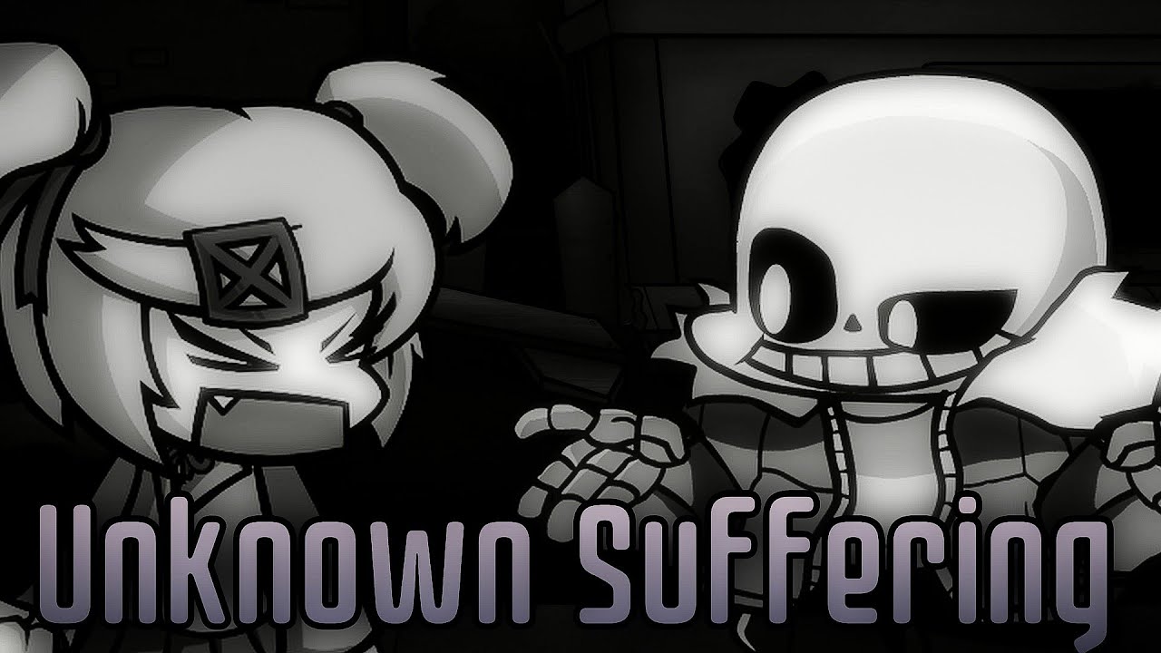 FNF Unknown Suffering but Sans and Natsuki Sing It - YouTube