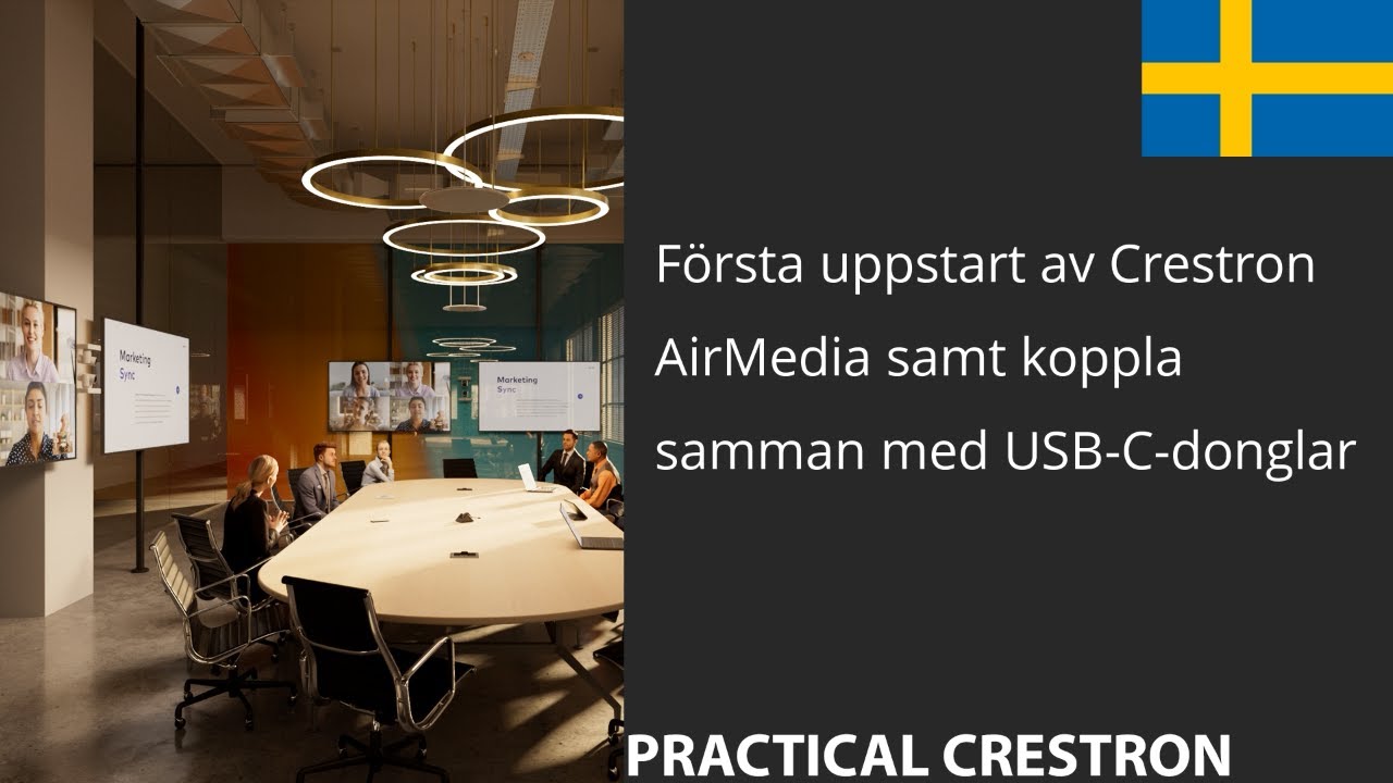 [Swedish] Crestron AirMedia - första uppstart och anslut två donglar ...