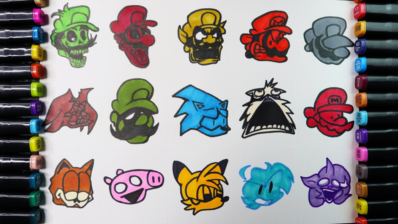 Drawing Icons from Friday Night Funkin #24 - YouTube