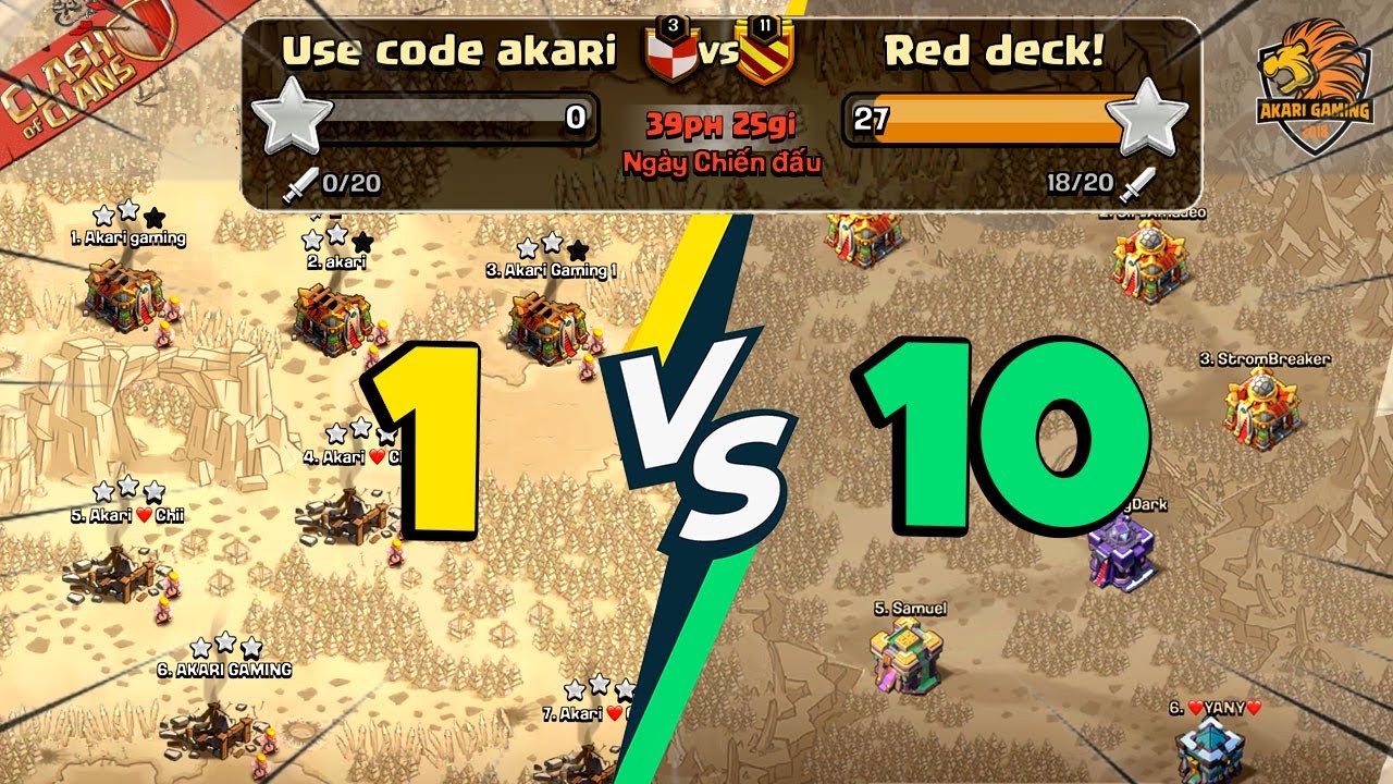 Solo War 1vs 10 - Còn 39 Phút Liệu Có Chiến Thuật Gì Để Chiến Thắng Clash of clans | Akari ...