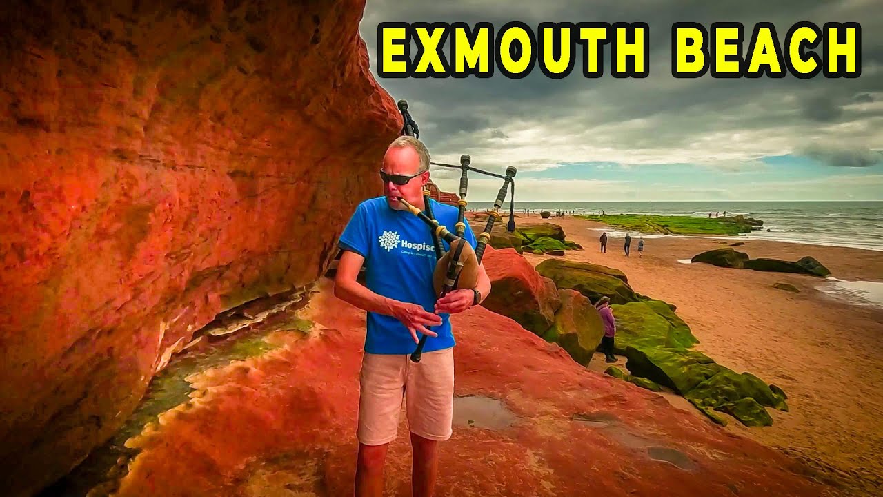 The beautiful rock formations of Exmouth Beach - YouTube