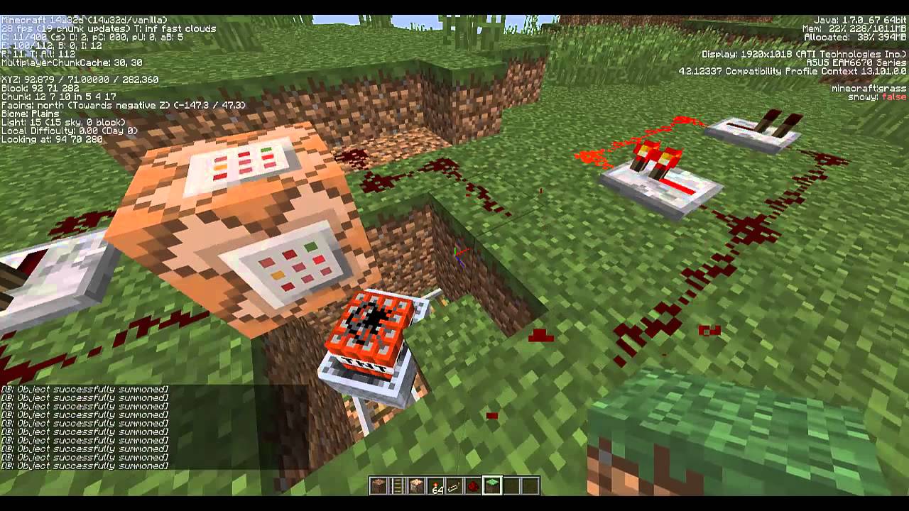 How to use Minecart tnt in snapshot 14w32d - YouTube