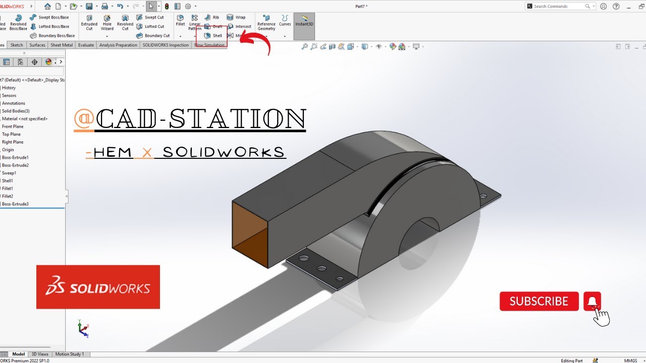 How To Make A Hollow Part Hem Features Solidworkstutorial Youtube