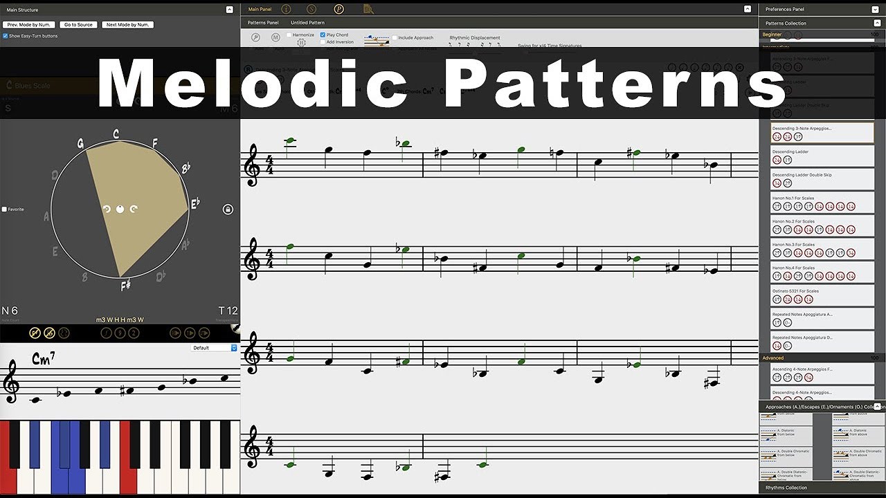 Melodic Patterns in Tessitura Pro Mac OSX Tutorial Part I Music Theory ...