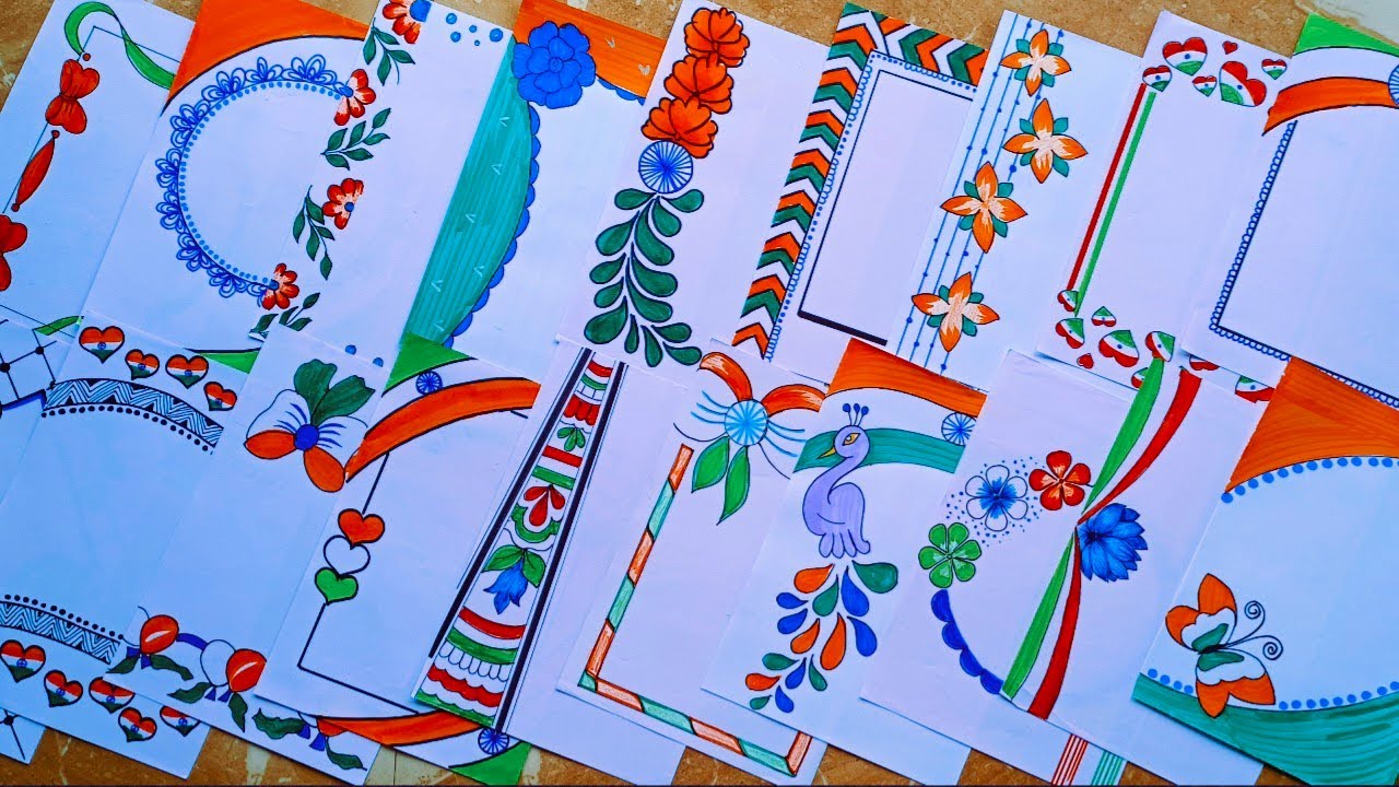 Tricolour🇮🇳 Border Designs /Project Work Designs/Desh Bhakti Portfolio ...