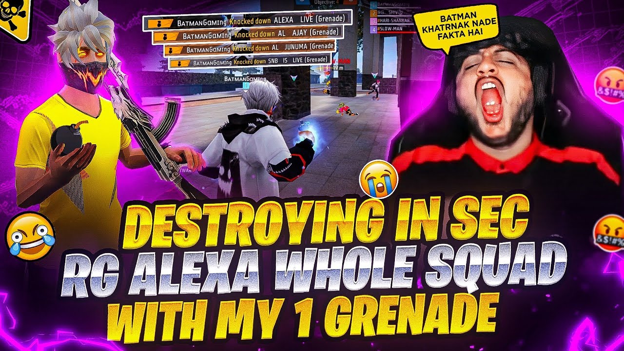 FINEST GRENADE KING 💣👑 DESTROYING RG ALEXA 🤬 WHOLE SQUAD WITH MY 1 GRENADE 💣🤯 @alexalive92461 ...