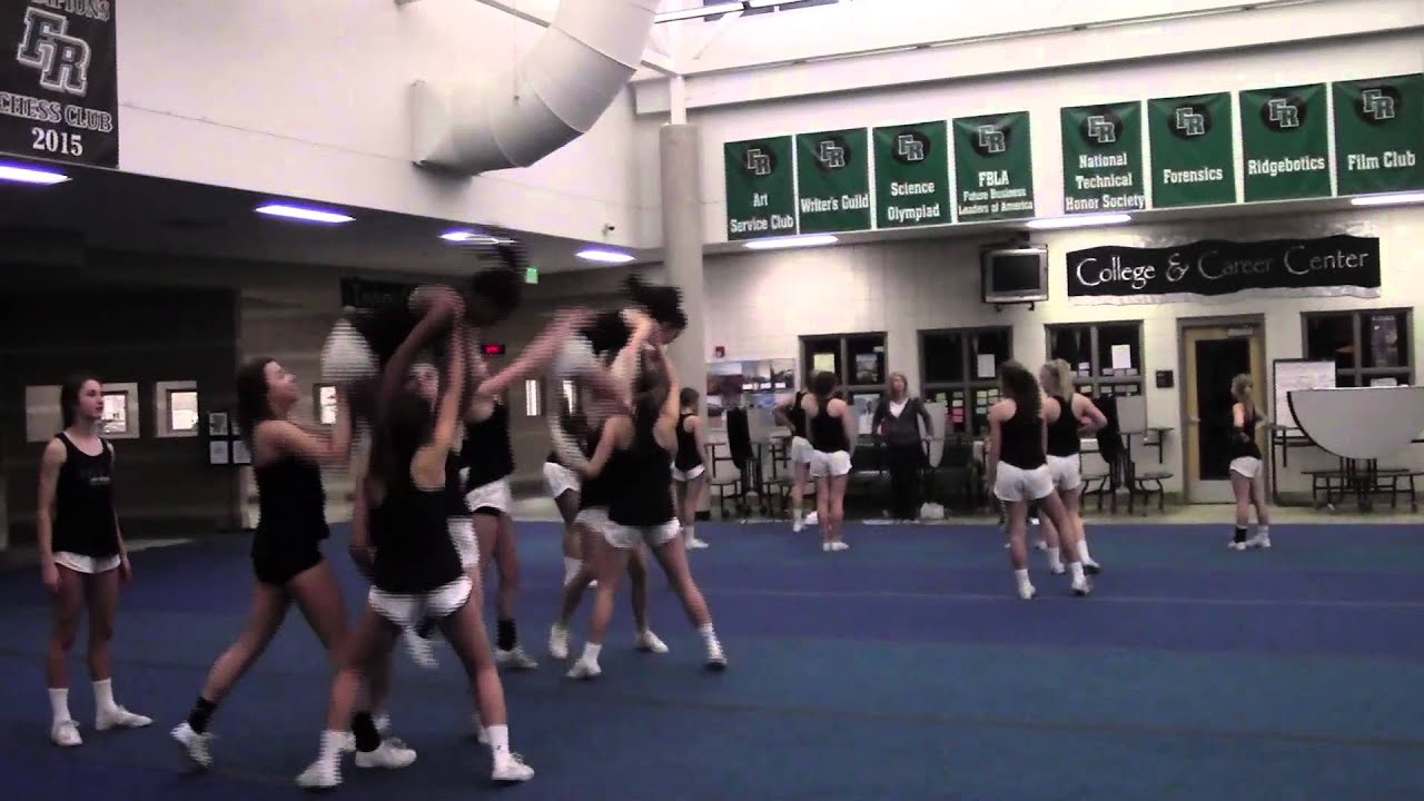 Fossil Ridge cheer preparing for state - YouTube