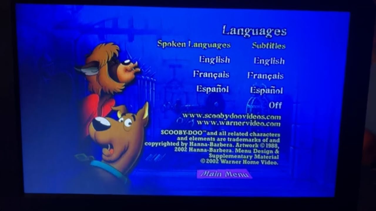 Scooby-Doo And The Reluctant Werewolf 2002 DVD Menu walkthrough - YouTube