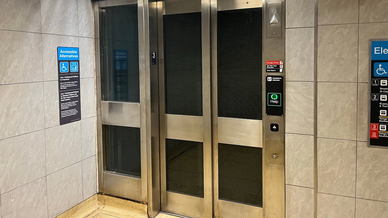 Elevators at TTC St Clair Subway Station in Toronto - September 23 ...