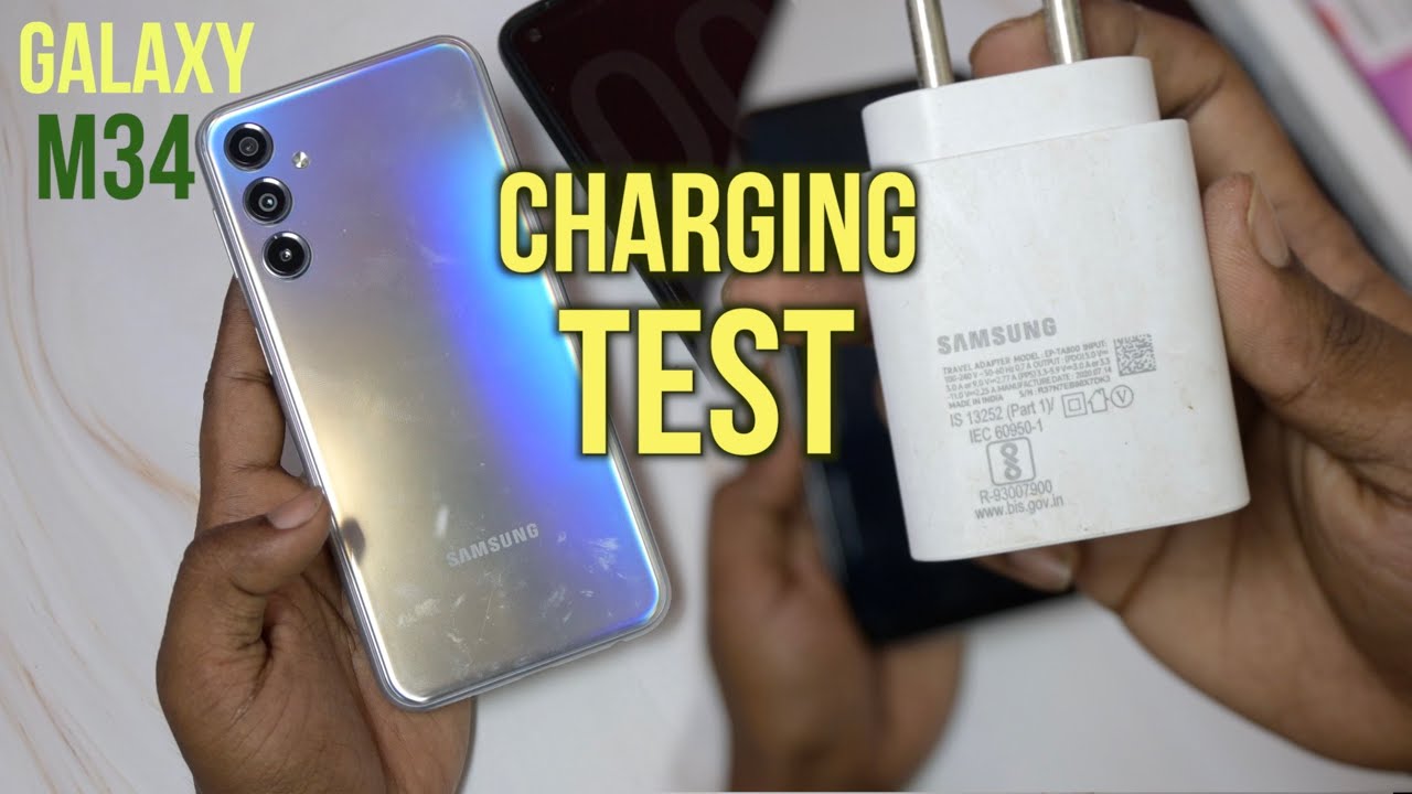 Samsung Galaxy M34 5G charging test with 25watt Samsung Adapter - YouTube
