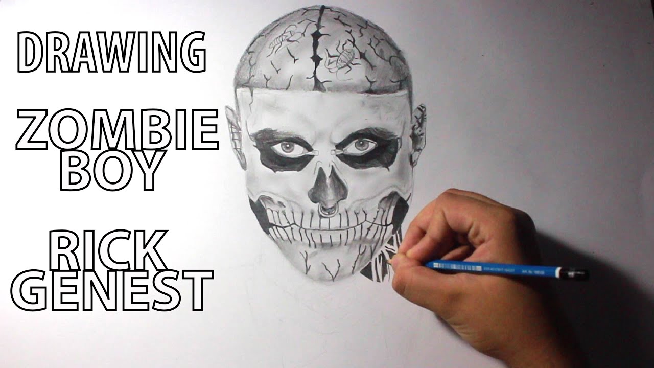 ZOMBIE BOY - Rick Genest - Speed Drawing time-lapse - YouTube