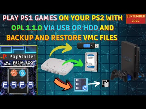 PLAY PS1 GAMES ON YOUR PS2 WITH OPL 1.1.0 VIA USB OR HDD AND BACKUP AND RESTORE VMC FILES (2022)