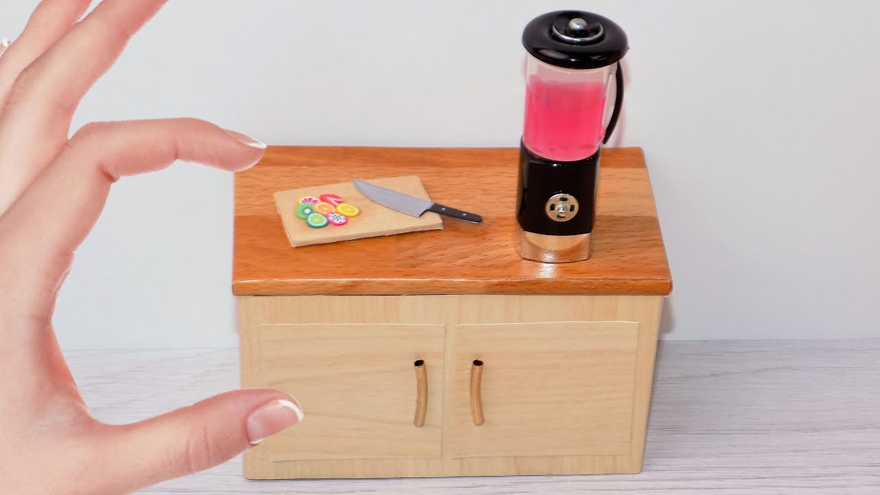 DIY Miniature Kitchen Cabinet Plus Desk Makeover - YouTube
