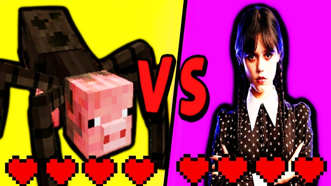Mutant Spider Vs Wednesday Addams battle in minecraft - YouTube