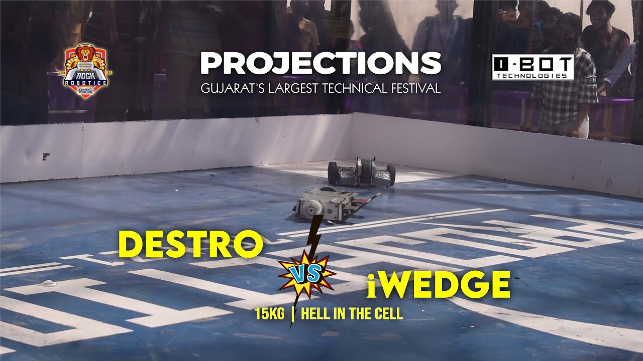 ROBOWARS | PROJECTIONS'21 | DESTRO v/s iWEDGE | 15KG PARUL UNIVERSITY ...