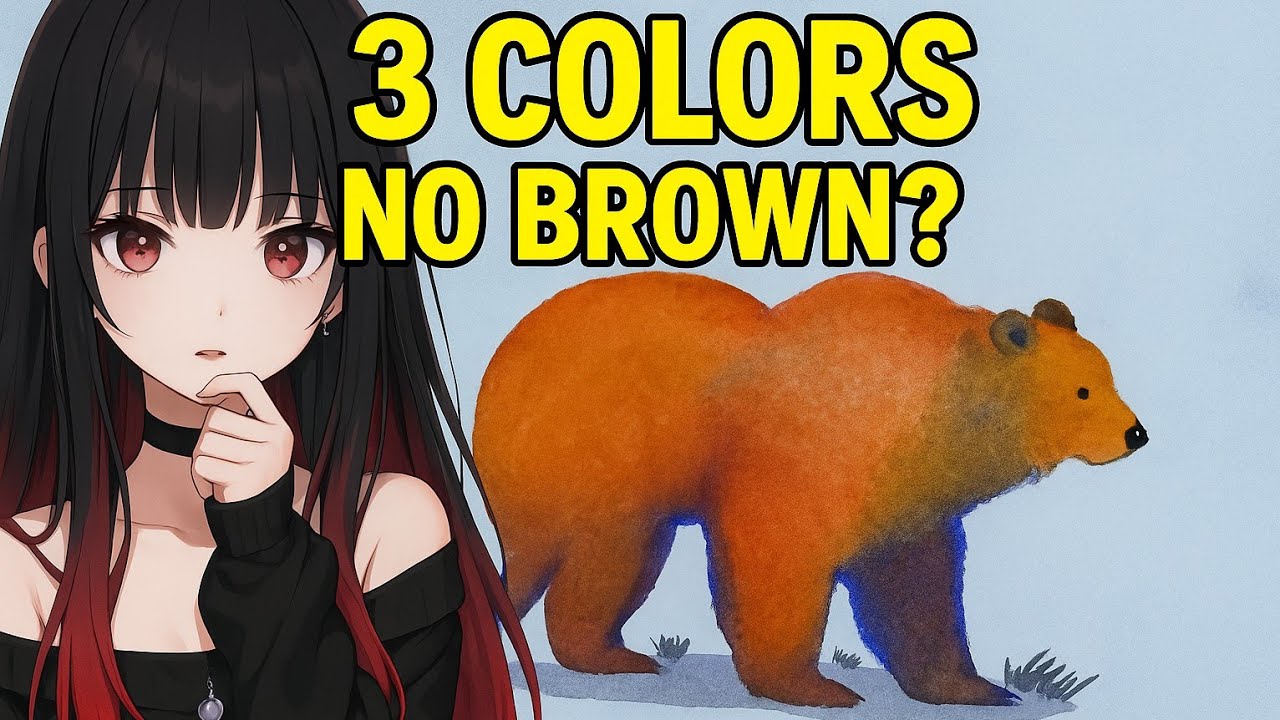 Full Watercolor Bear Tutorial | 3 Colors Only, No Brown Paint - YouTube