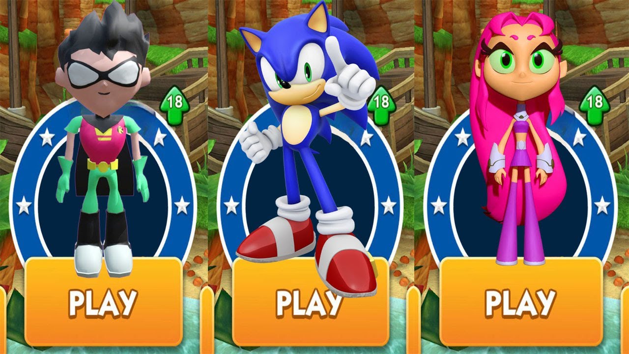 Sonic Dash vs Teen Titans Go Run - Sonic vs Robin vs Starfire vs All ...