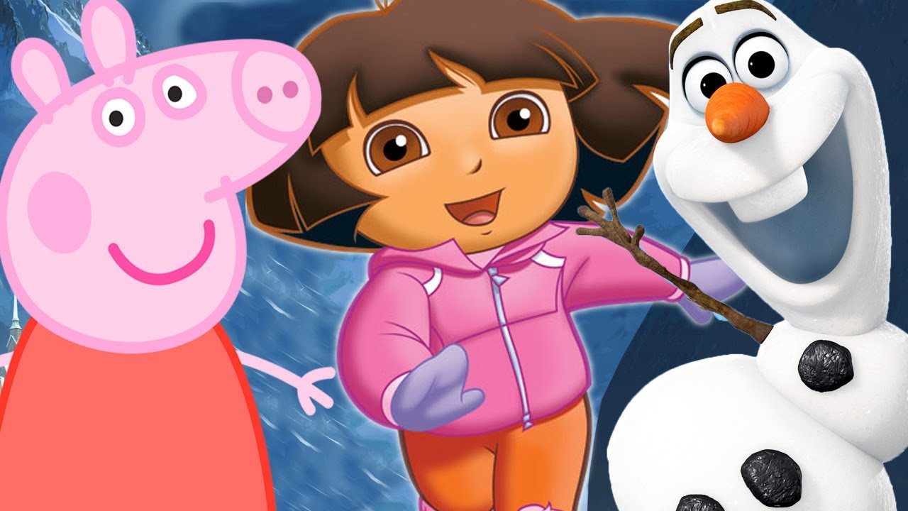 Nickelodeon Dora The Explorer Nick Jr Peppa Pig & Frozen's Olaf Go To ...