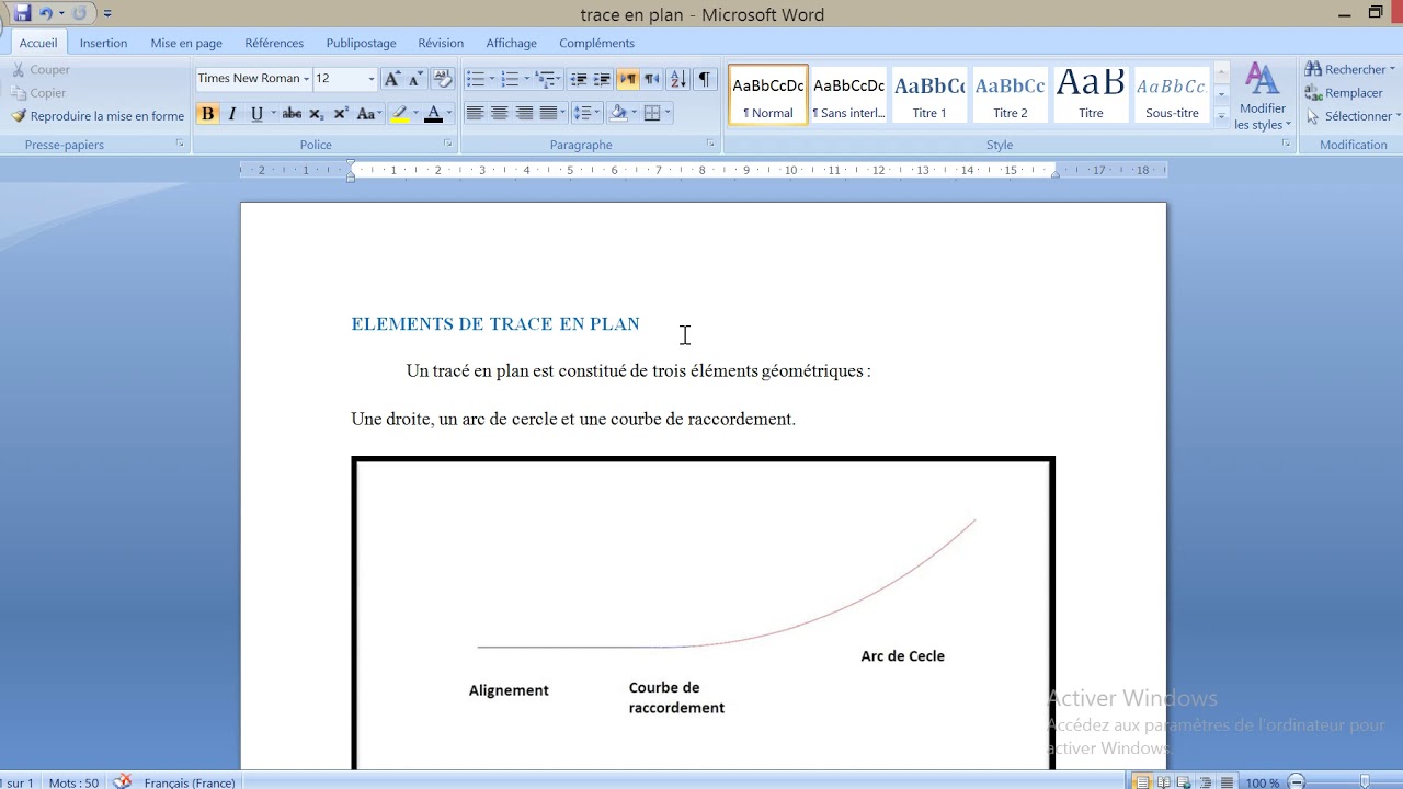 Formation route " les éléments de tracé en plan " - YouTube