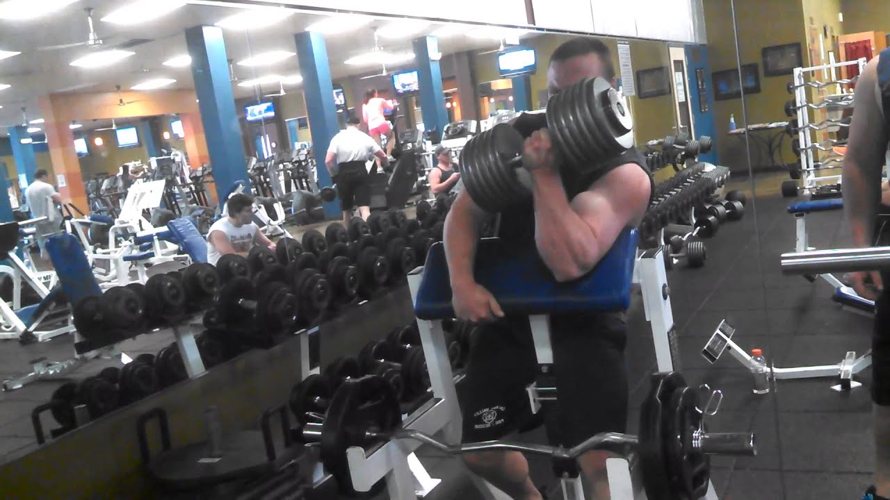 120 lb. dumbbell arm wrestling curls - YouTube