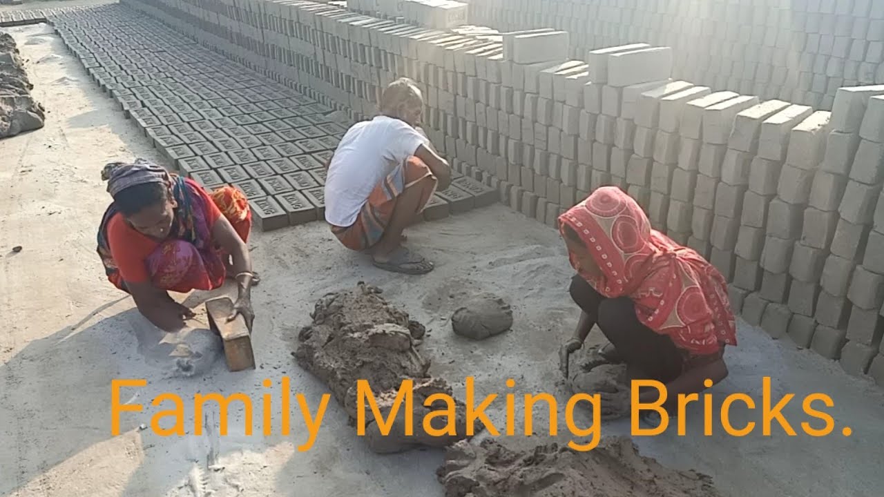 FAMILY MAKING, MANUAL CLAY BRICKS BY OUTMODED SYSTEM(PART-48). - YouTube