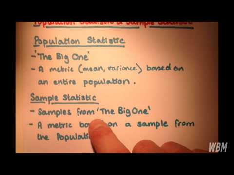Difference Between Population Statistic and Sample Statistic - YouTube