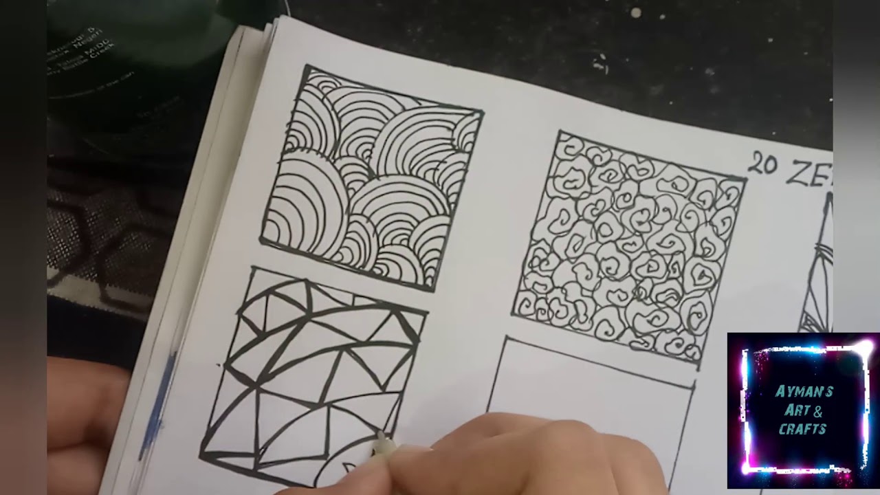 20 Basic Zentangle patterns for beginners (part 1) - YouTube