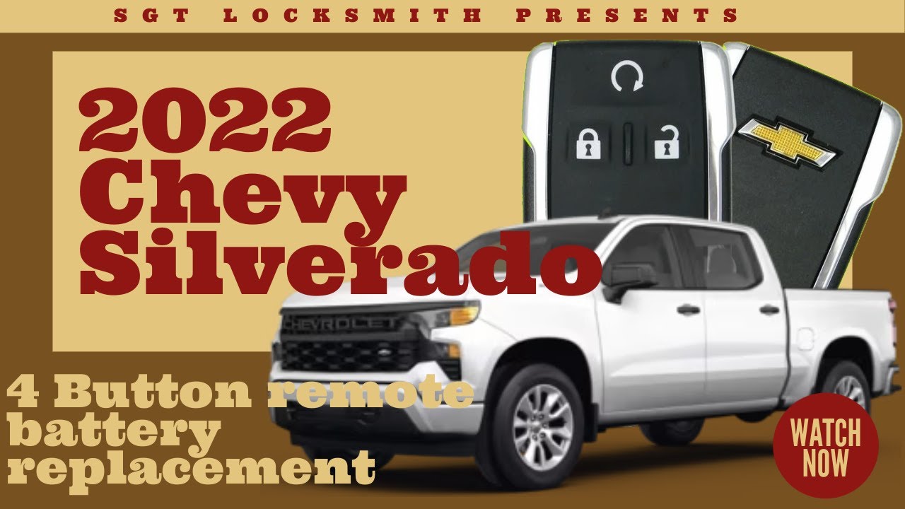 How to replace a 2022 Chevy Silverado 4 Button remote battery - YouTube