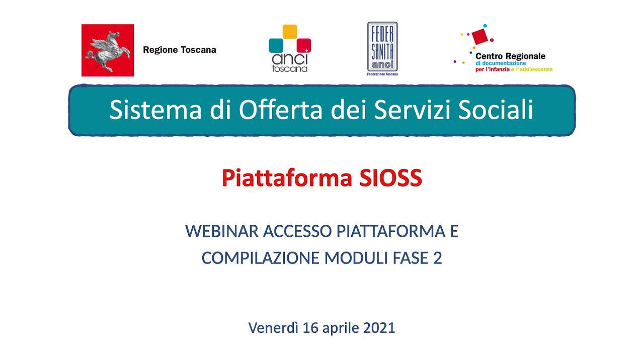 Secondo incontro SIOSS - Piattaforma e compilazione moduli - 16 aprile ...