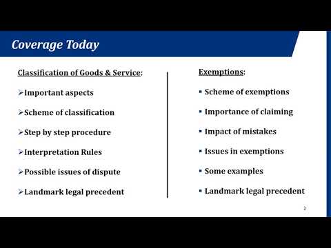 GST - Classification of goods and services and exemption principles ...