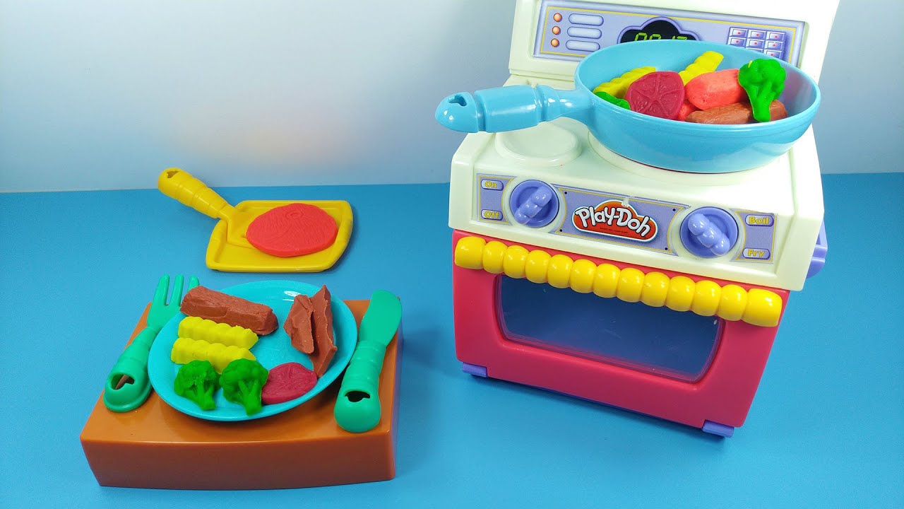 Play-Doh Meal Makin kitchen stove. Kitchen and food toy. - YouTube